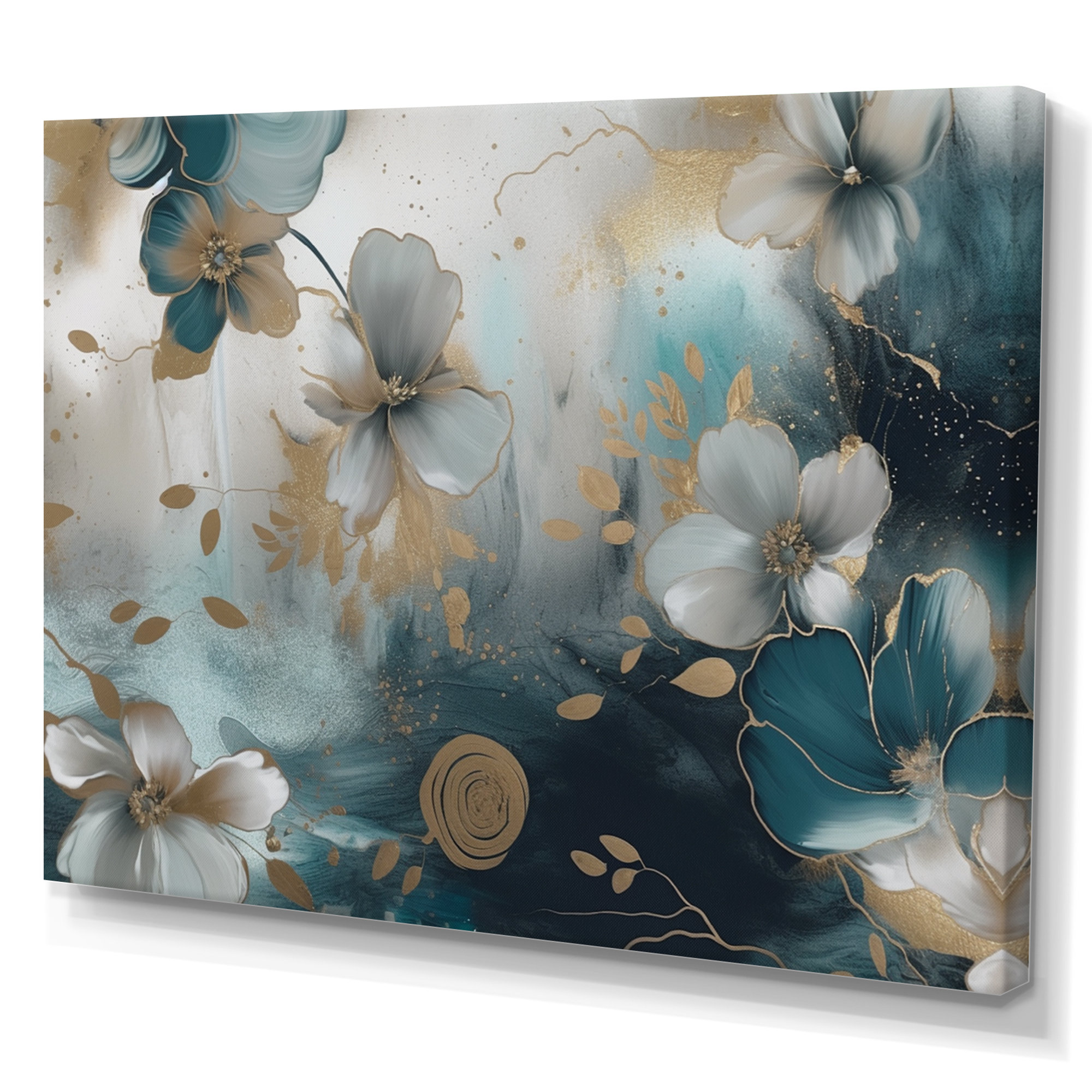 Mercer41 Floral And Leaves Modern Abstract - Abstract Floral Canvas Print - Wayfair Canada